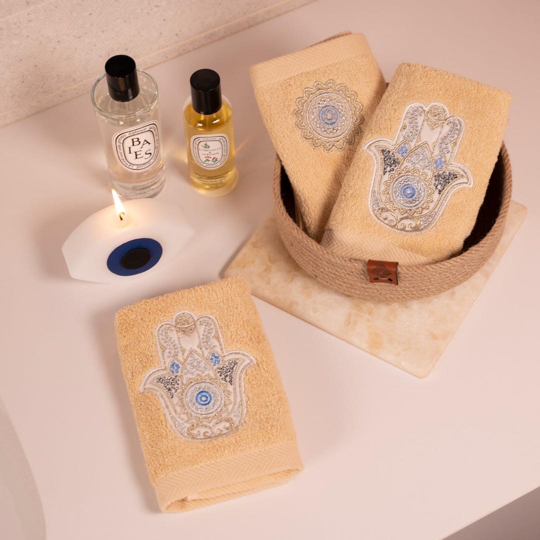 Premium 100% Cotton Guest Hand Towels – Middle Eastern Embroidery ...