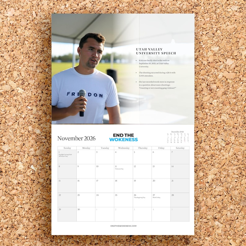 Charlie Kirk 2026 Biography Calendar: Conservative Inspiration - Etsy