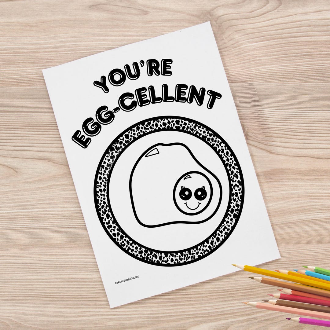 You're Egg-cellent, Coloring Page - Etsy