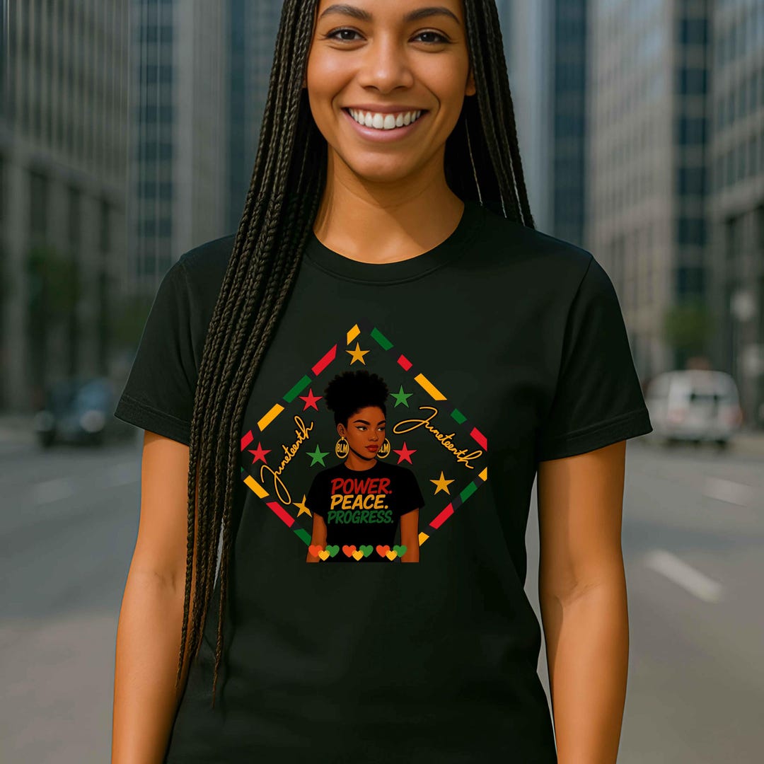 BLM, Power, Peace, Progress, Juneteenth Tshirt, African American, Black ...