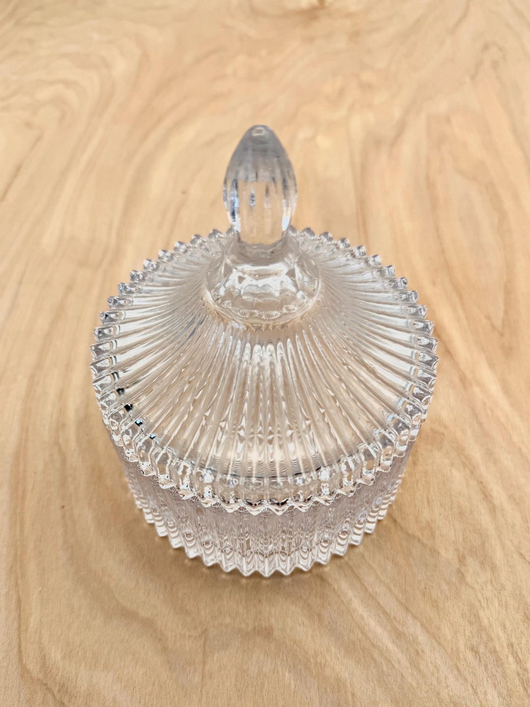 Vintage Mikasa Diamond Fire Covered Candy Dish | Clear Cut Glass ...