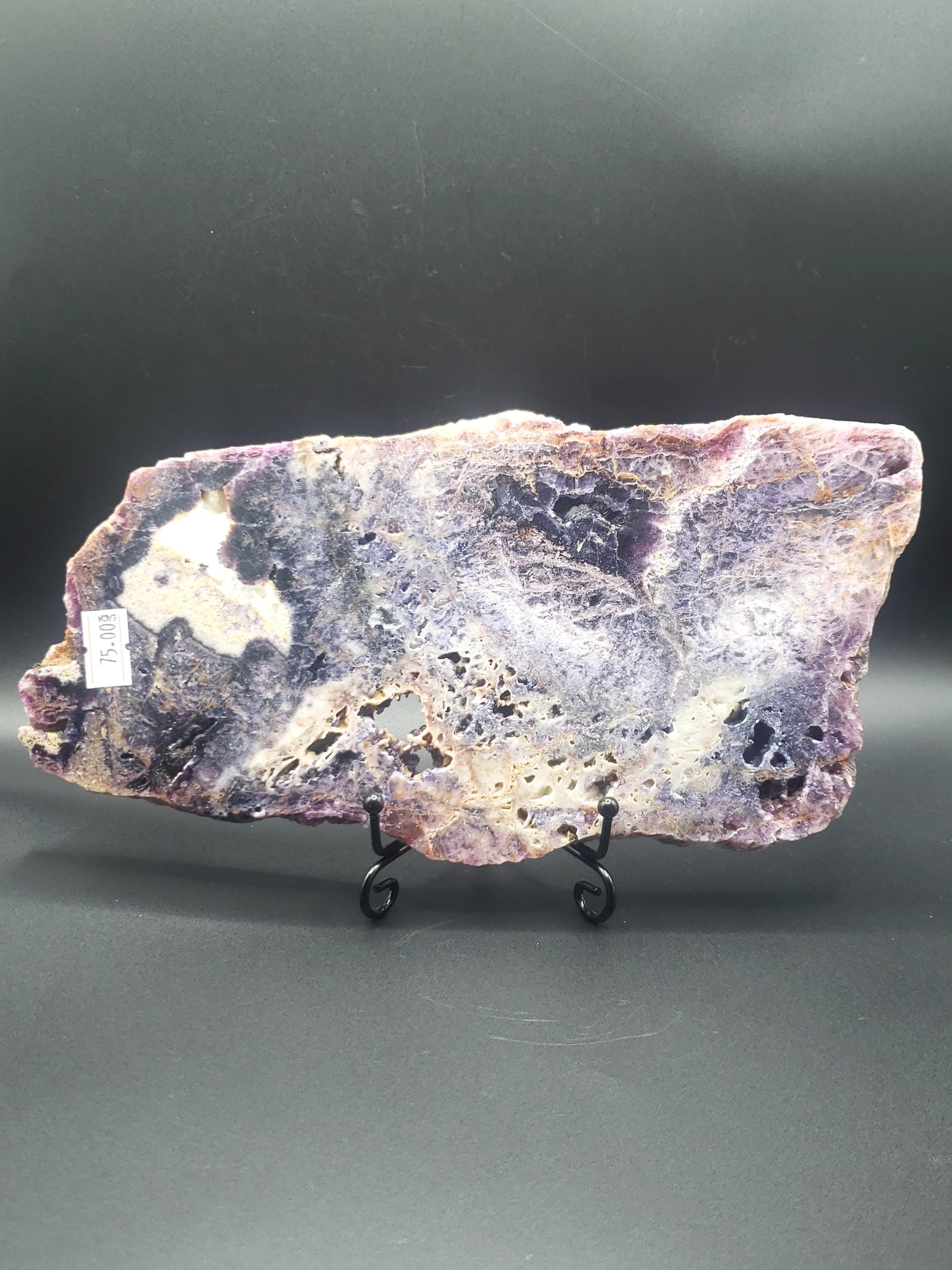 Fluorite Root Slab – Polished Face & Raw Edges – Unique Crystal Display ...