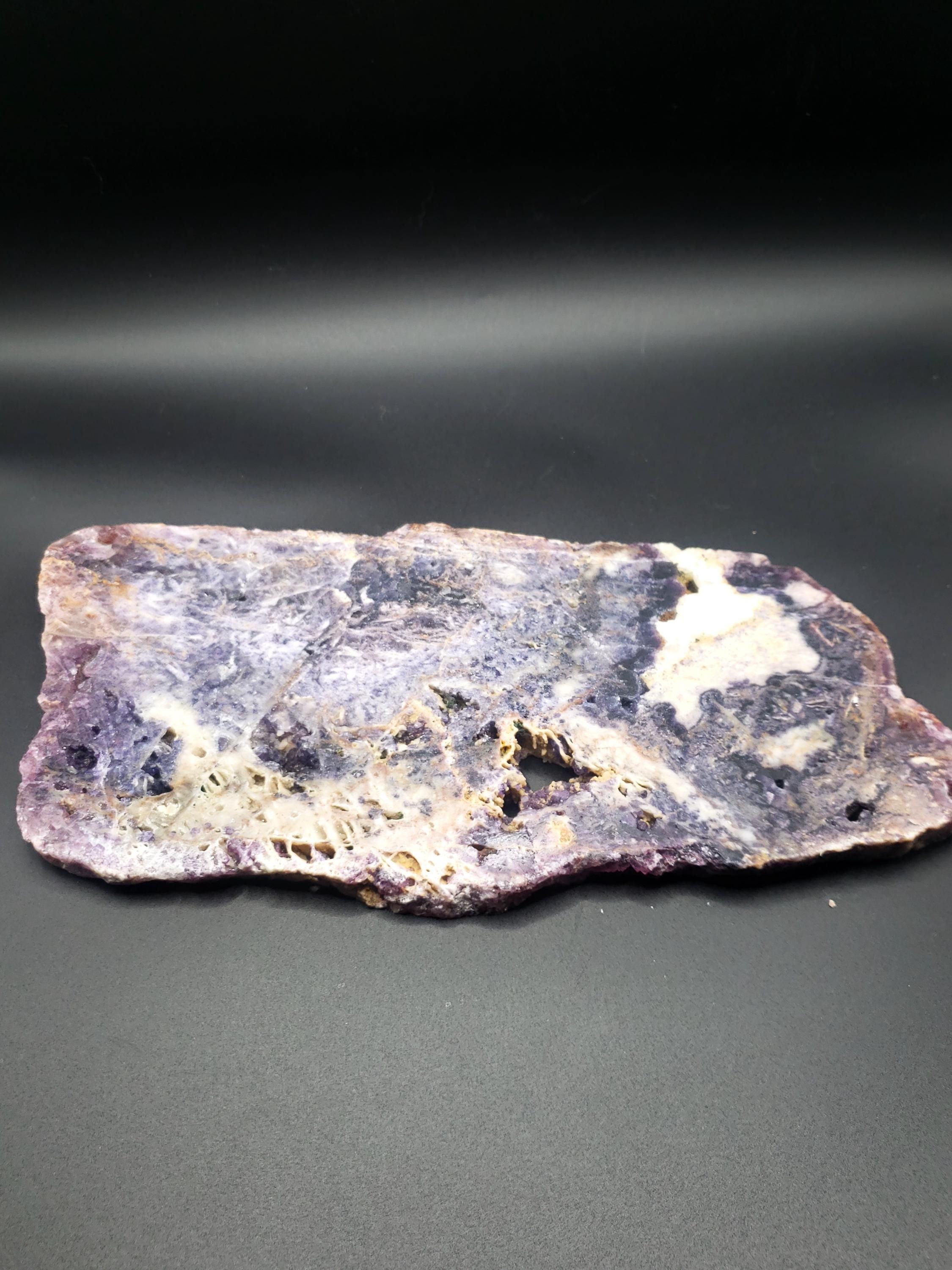 Fluorite Root Slab – Polished Face & Raw Edges – Unique Crystal Display ...