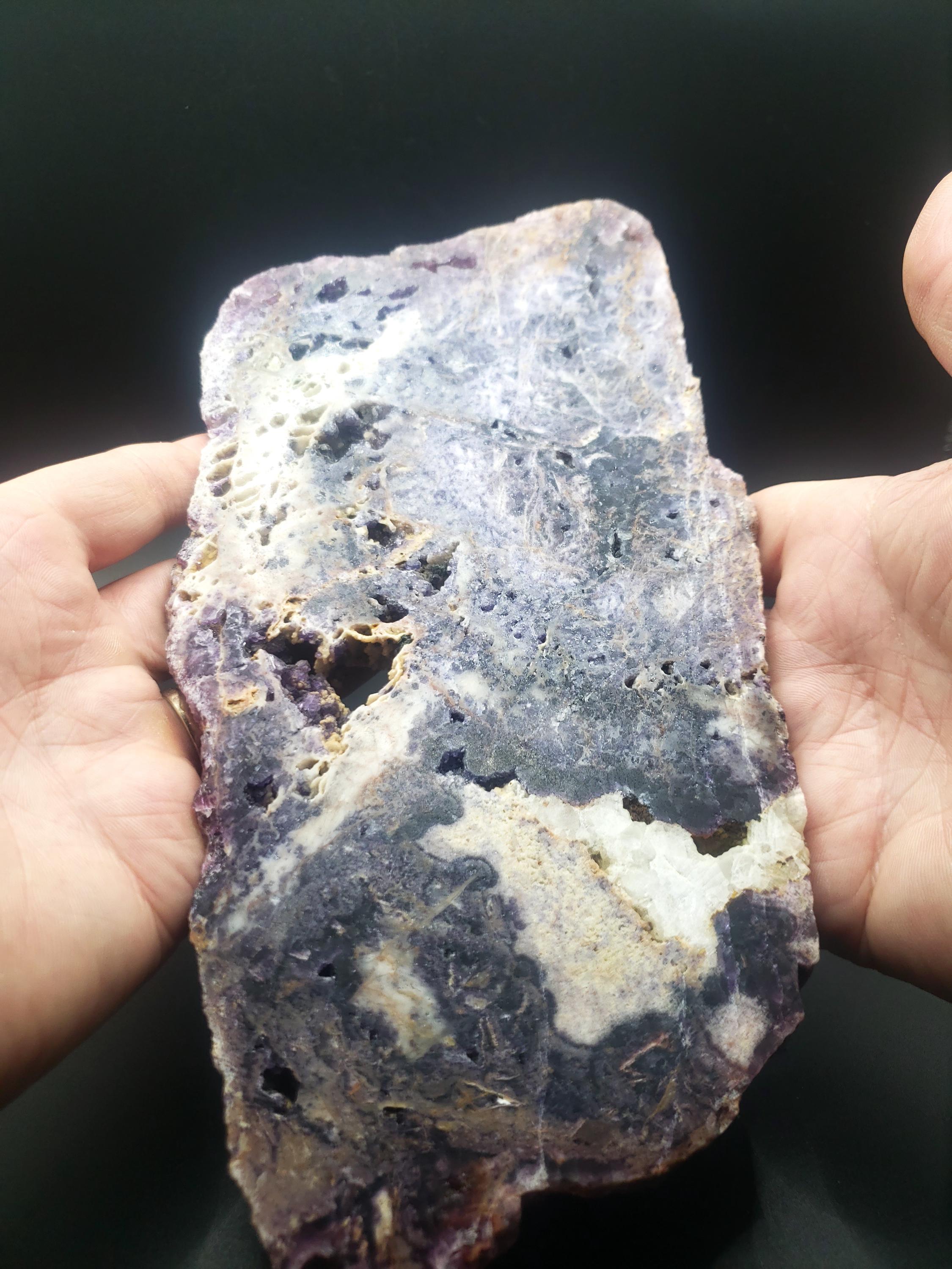 Fluorite Root Slab – Polished Face & Raw Edges – Unique Crystal Display ...