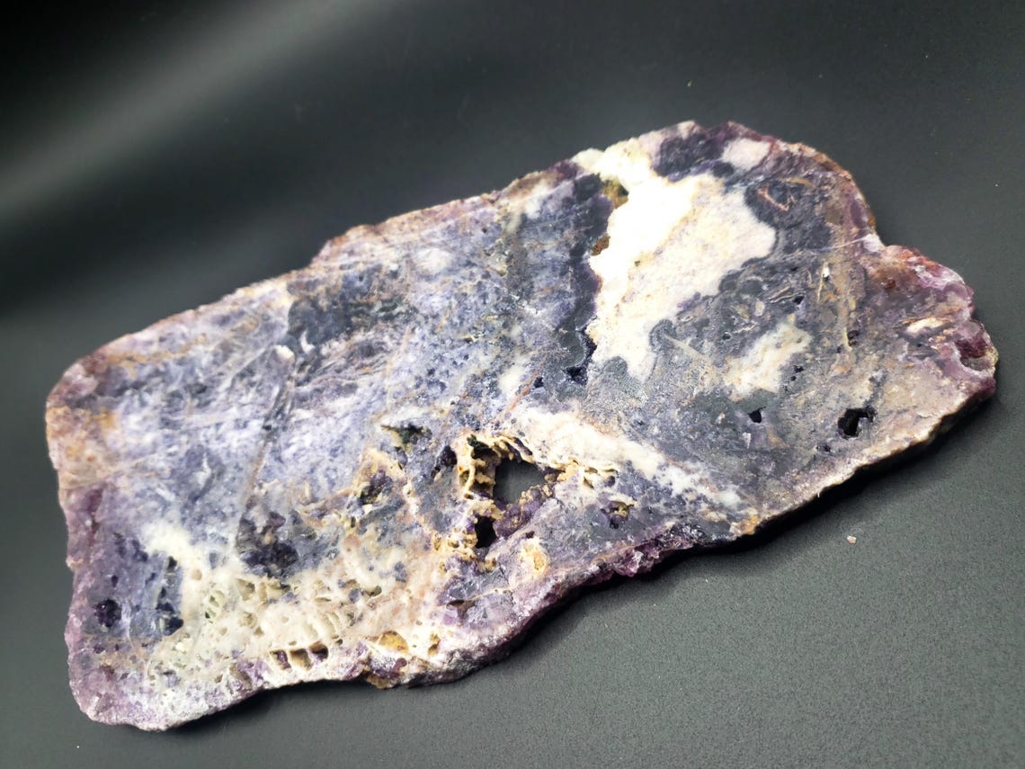 Fluorite Root Slab – Polished Face & Raw Edges – Unique Crystal Display ...