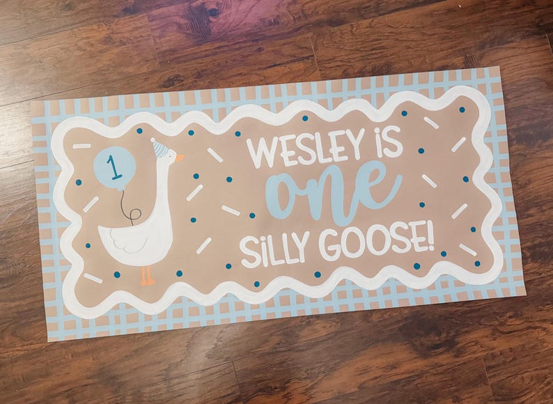 Hand Painted "silly Goose" Birthday Banner: Custom Party Decor - Etsy