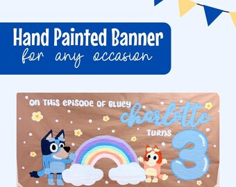 Bluey Hand Painted Brown Paper Banner - Etsy