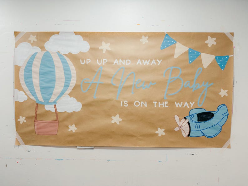 Hand Painted Baby Shower Banner - Etsy