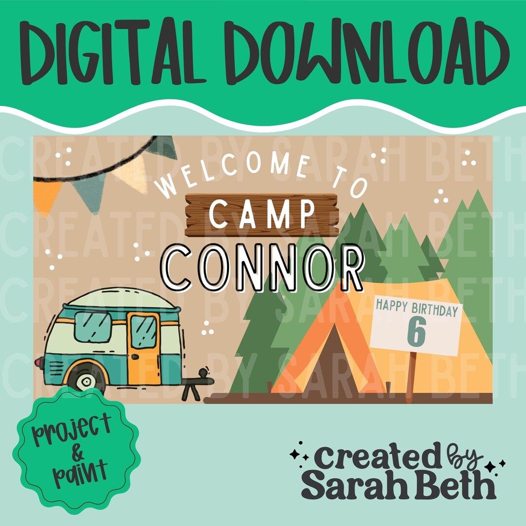 Camp Birthday Banner : Editable DIY Canva Sign (digital Download) - Etsy