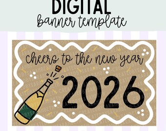 2026 NEW Year Banner Template | Editable Canva Banner | 35x60 DIY ...