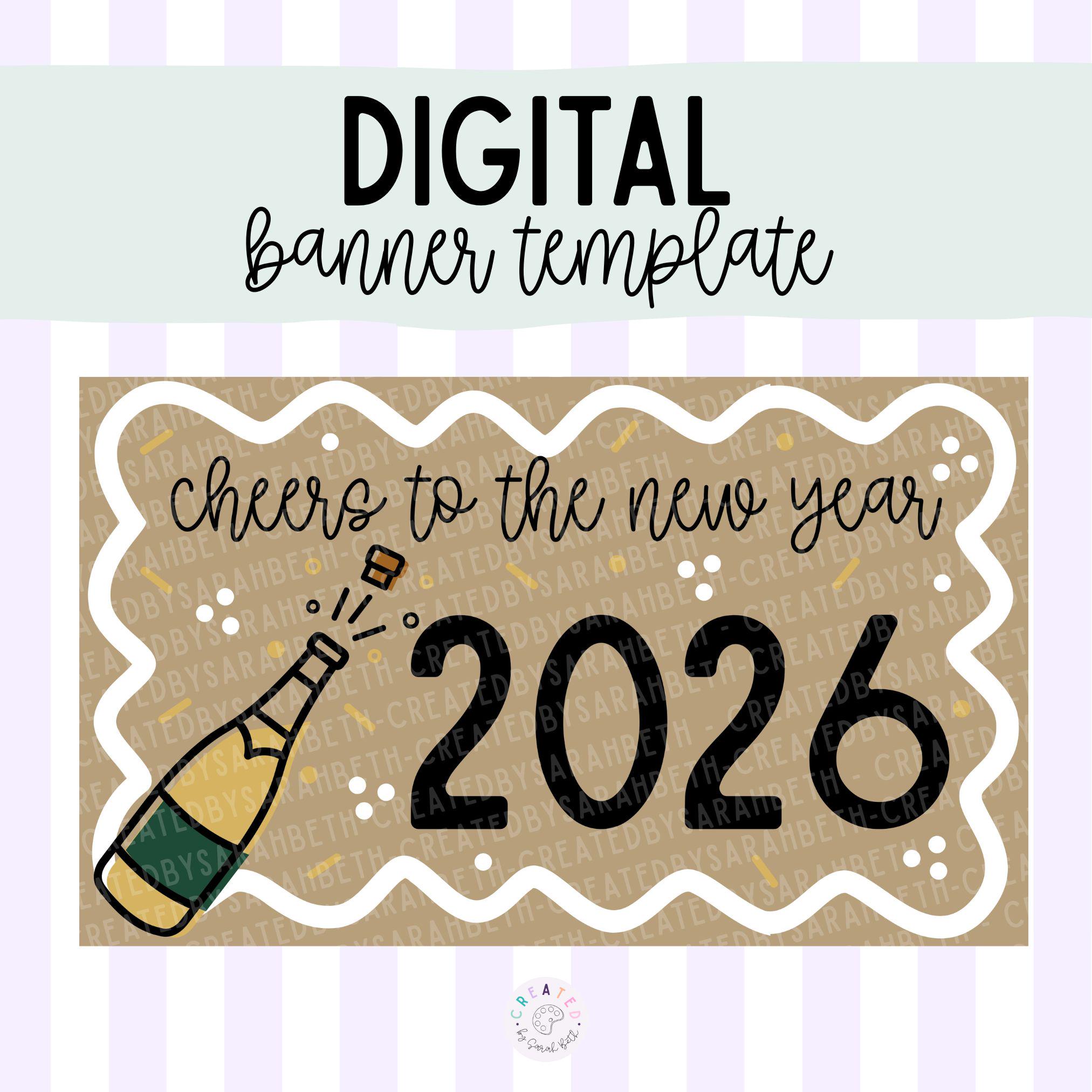 New Years Eve Banner Template: Editable DIY Canva Sign (digital ...