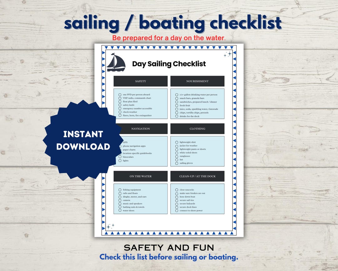 Sailing Checklist - Make Day Sailing a Breeze! Stay Comfortable and ...