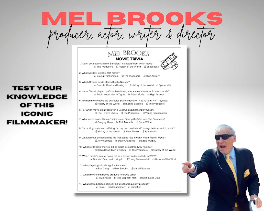 Mel Brooks Trivia - Guess the Movie! for Fans of Mel Brooks, Blazing ...
