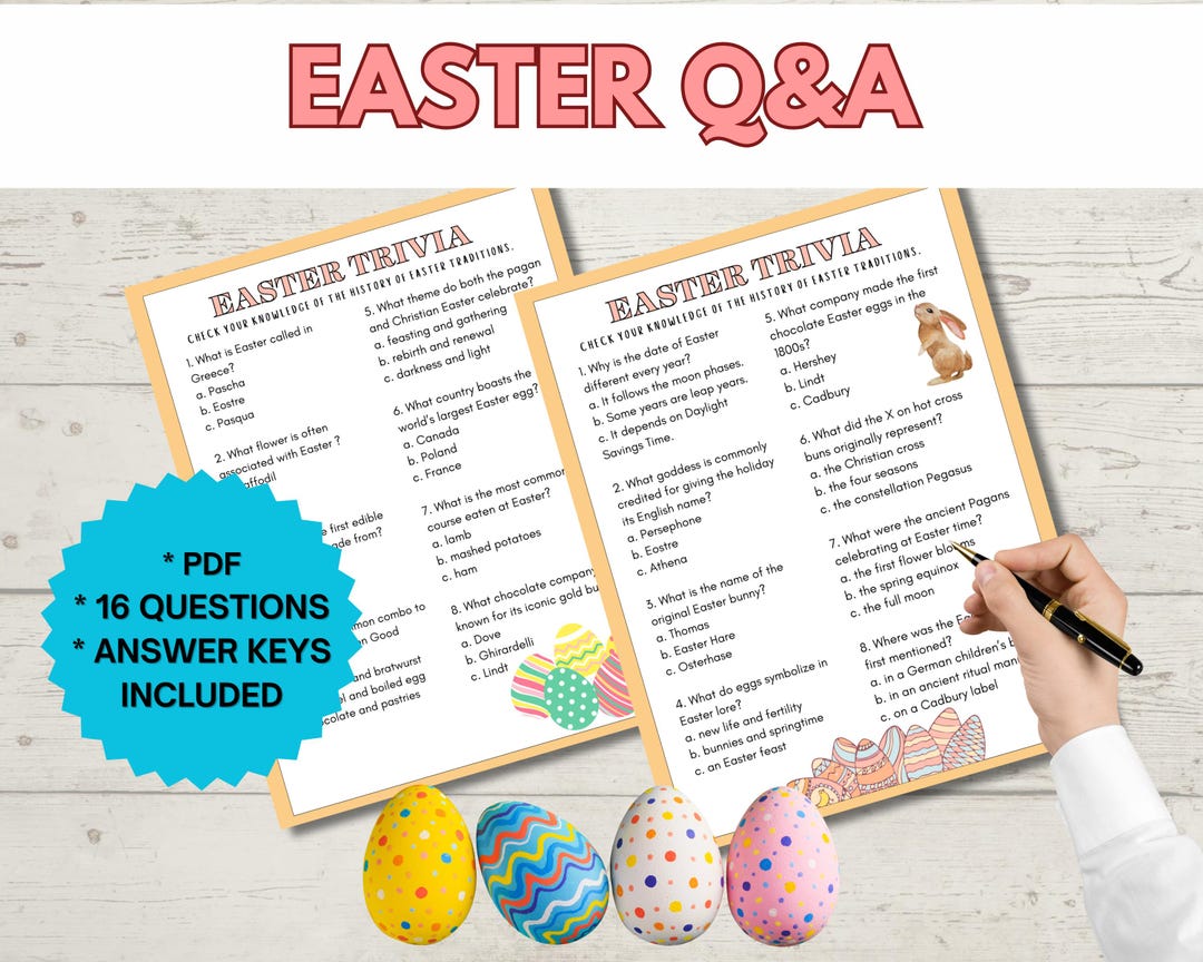 Easter Trivia Game: Printable Family Activity (PDF Download) - Etsy