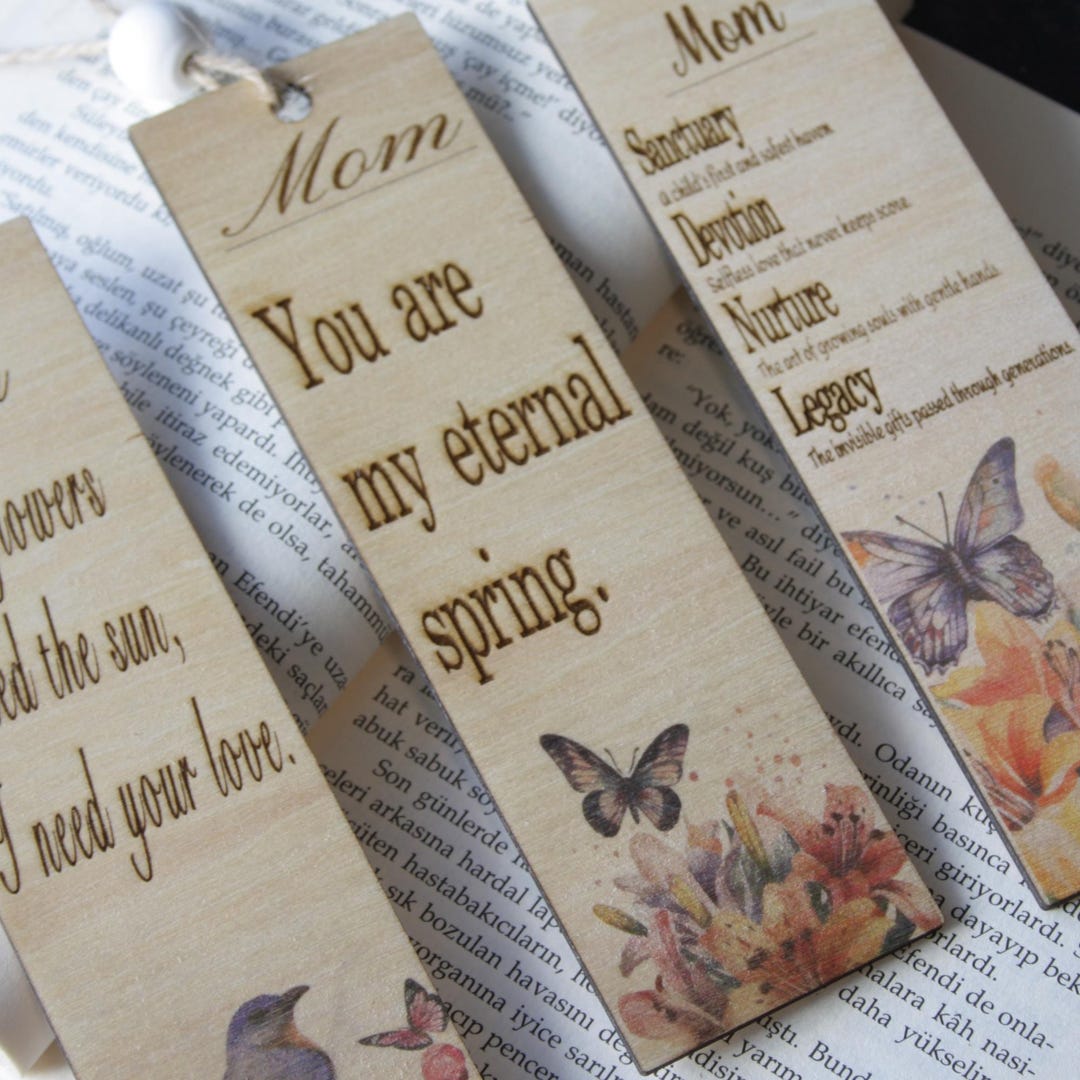 Personalized Wooden Bookmark, Custom Mothers Day Gift for Mom, Unique ...