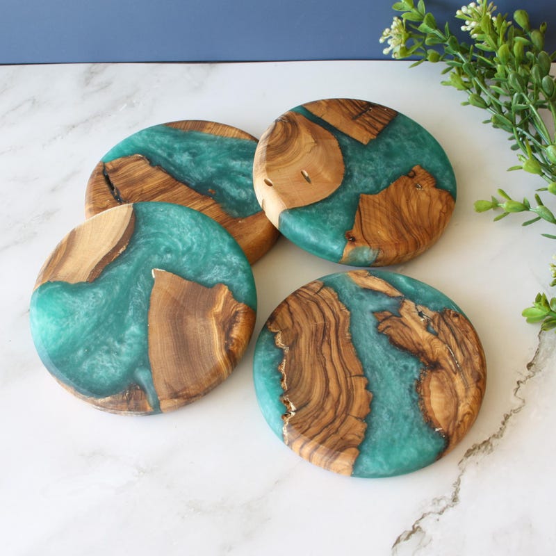 Wood Resin Coasters - Etsy