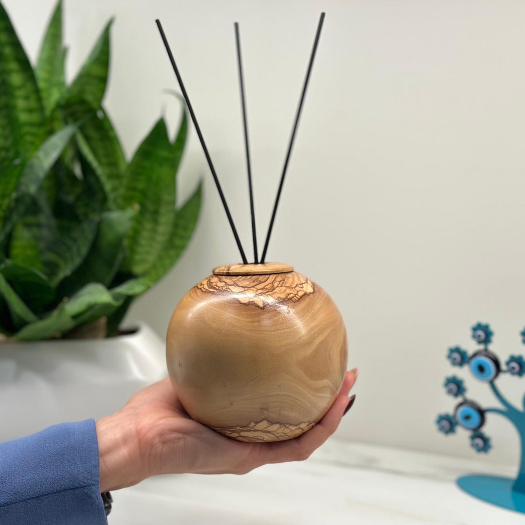 Unique Olive Wood Reed Diffuser, Essential Oil Diffuser for Yoga Gifts ...