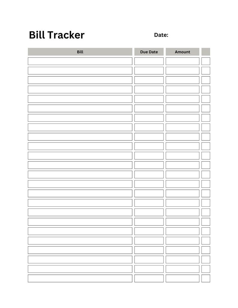 Editable and Printable Bill Tracker Bundle Planner | Monthly Expense ...