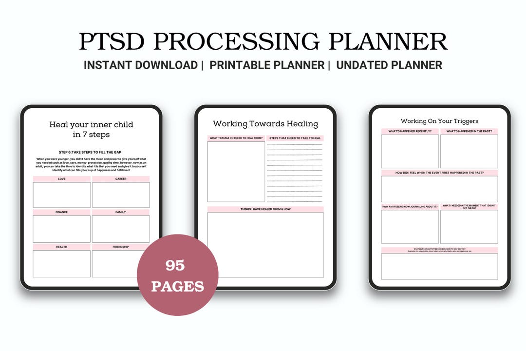 PTSD Processing Planner, EDITABLE PTSD & Trauma Processing Workbook ...