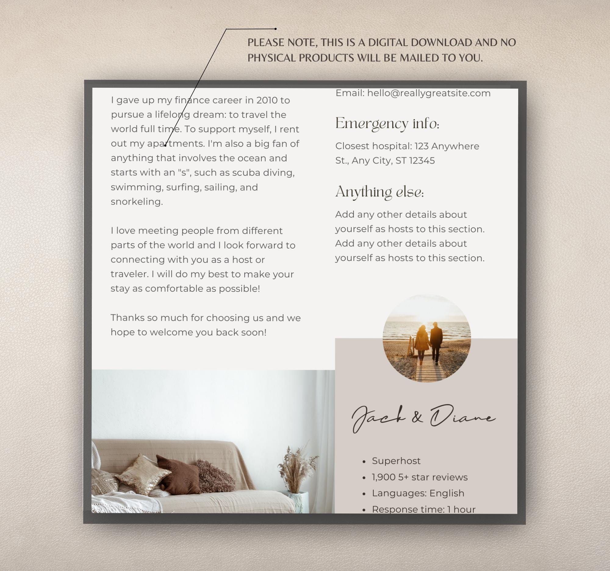 Editable Airbnb Guest Welcome Book | Vacation Rental Guide | House ...