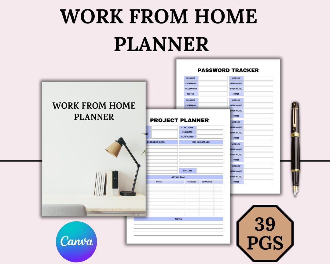 Editable and Printable Work From Home Planner | Daily Schedule ...
