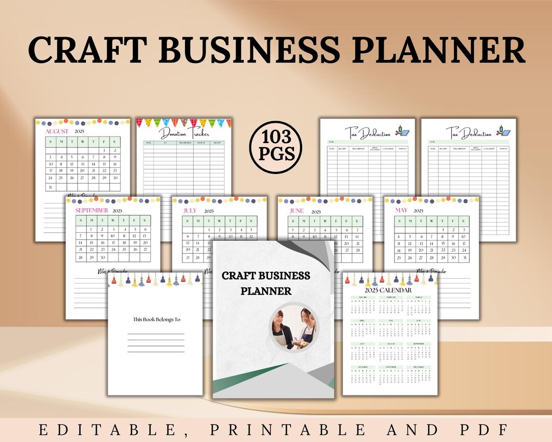 Editable and Printable Craft Business Planner | Small Business ...