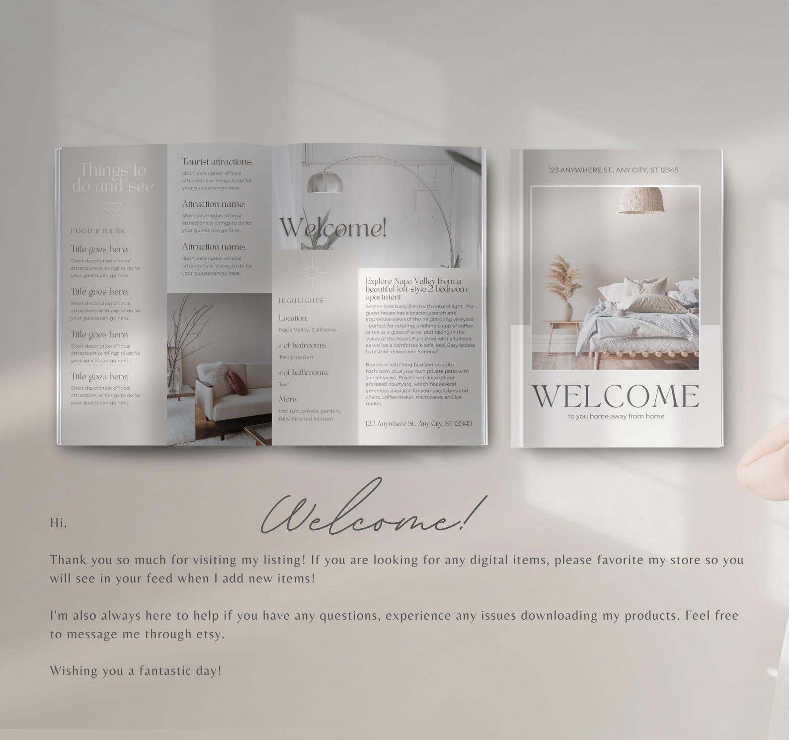 Editable Airbnb Guest Welcome Book | Vacation Rental Guide | House ...