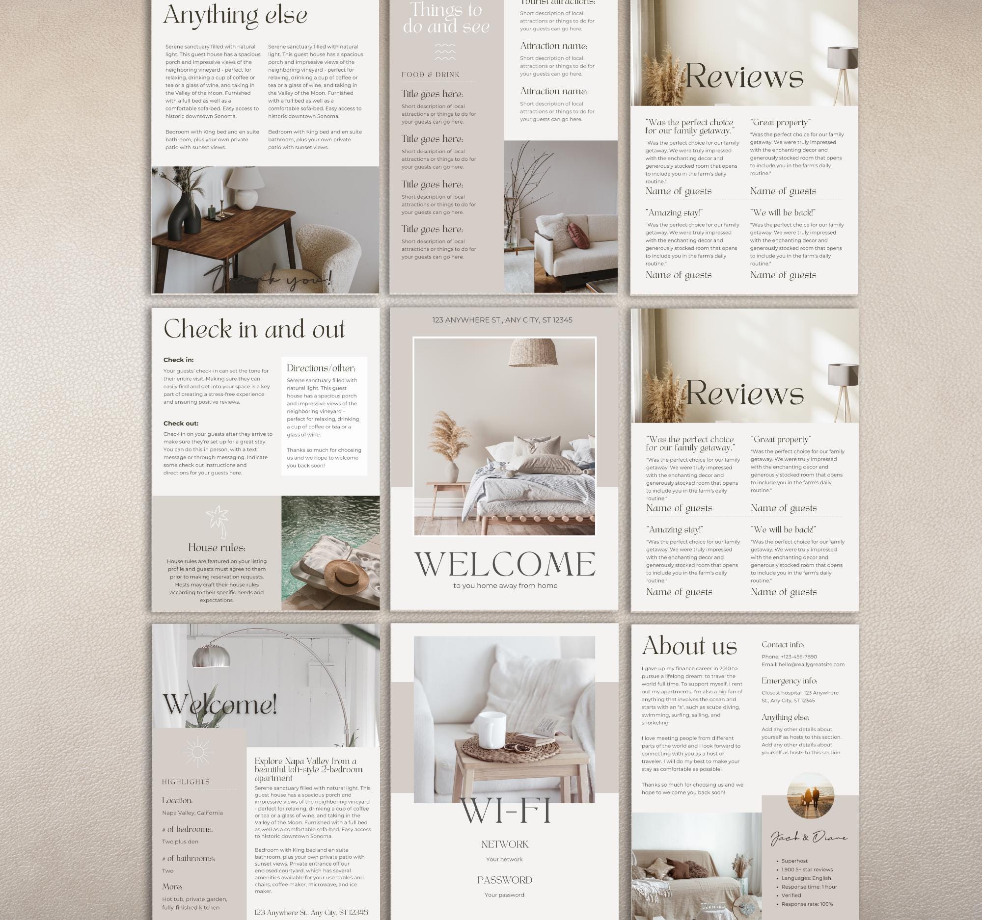 Editable Airbnb Guest Welcome Book | Vacation Rental Guide | House ...
