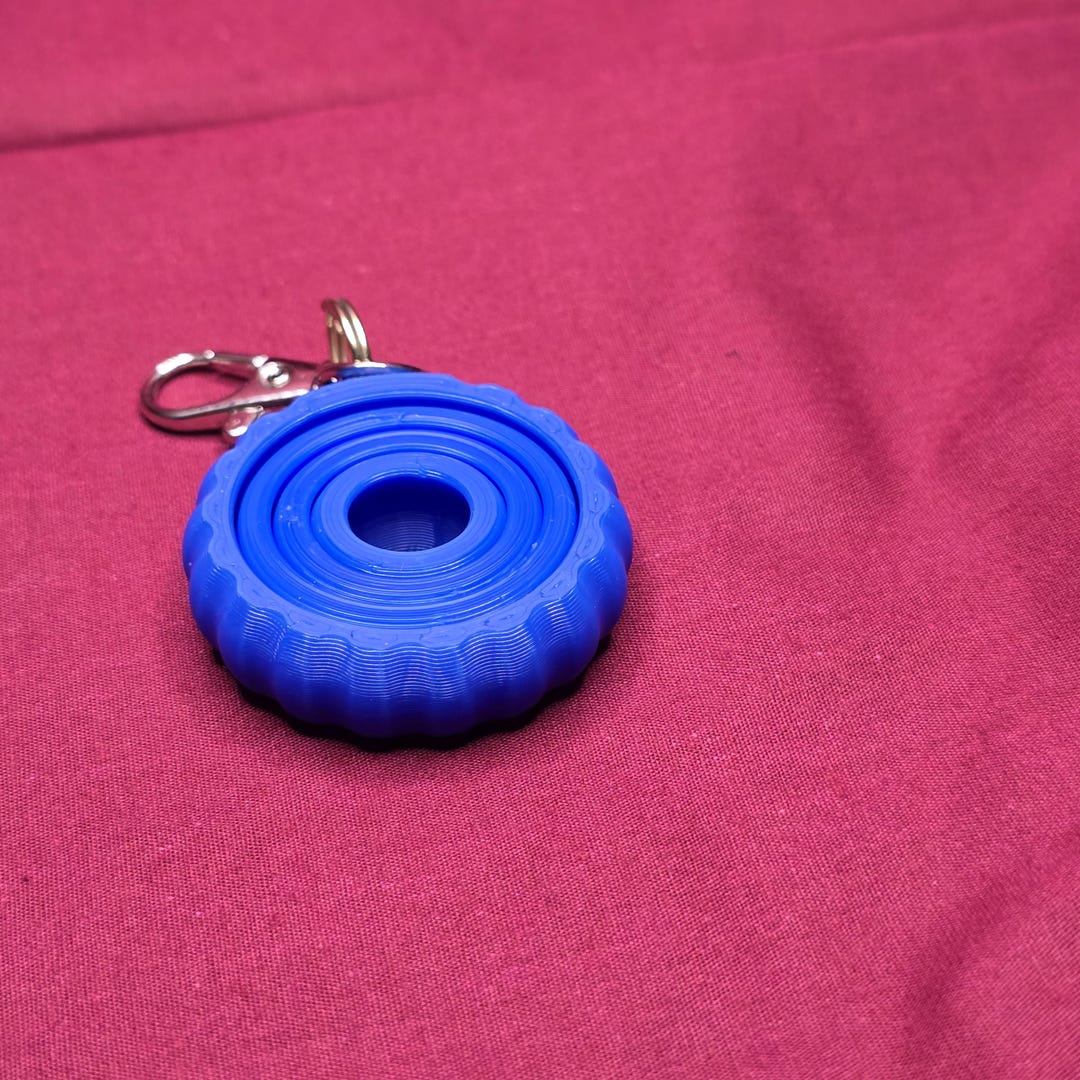 Gyro Fidget Spinner Keychain – 3D Printed Sensory Toy | Smooth, Knurled ...
