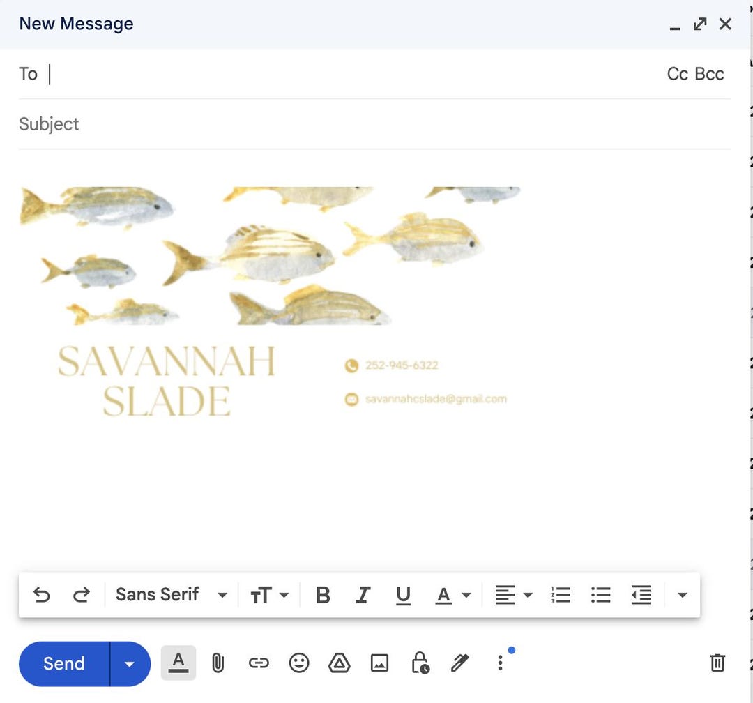 Coastal Fish Email Signature Template - Etsy