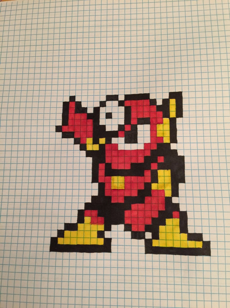 Metal Man 8 Bit Framed Mega Man Nintendo Pixel Art - Etsy