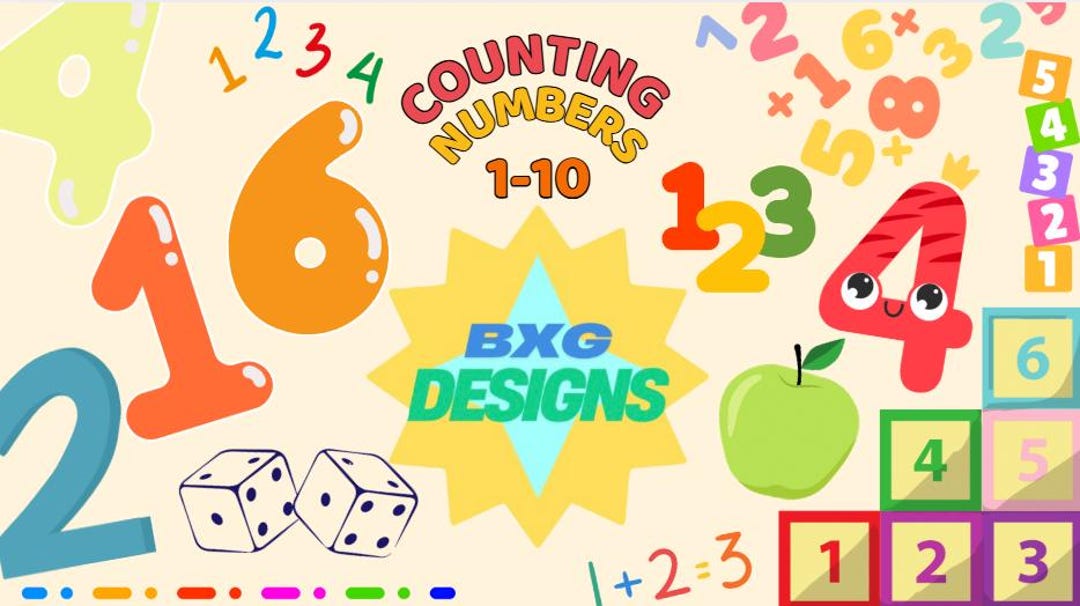 Counting Numbers From 1 to 10 Digital Learning Book for Kids - Etsy