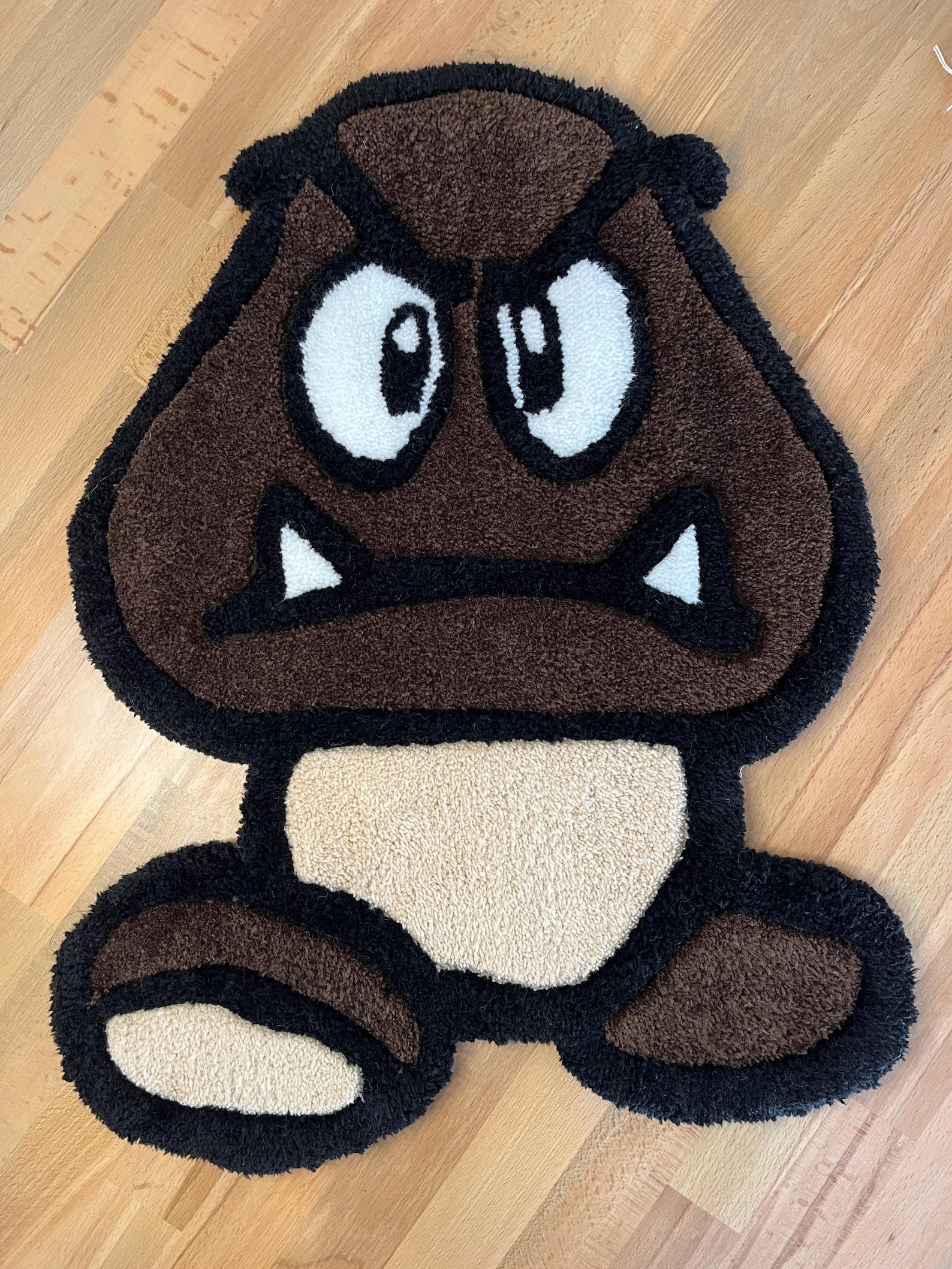 Goomba / Handmade Mario Tufted Rug / Custom Tufted Rug / Tufted Area ...