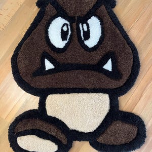 Goomba / Handmade Mario Tufted Rug / Custom Tufted Rug / Tufted Area ...
