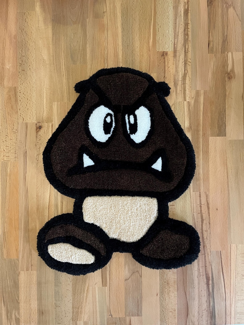 Goomba / Handmade Mario Tufted Rug / Custom Tufted Rug / Tufted Area ...