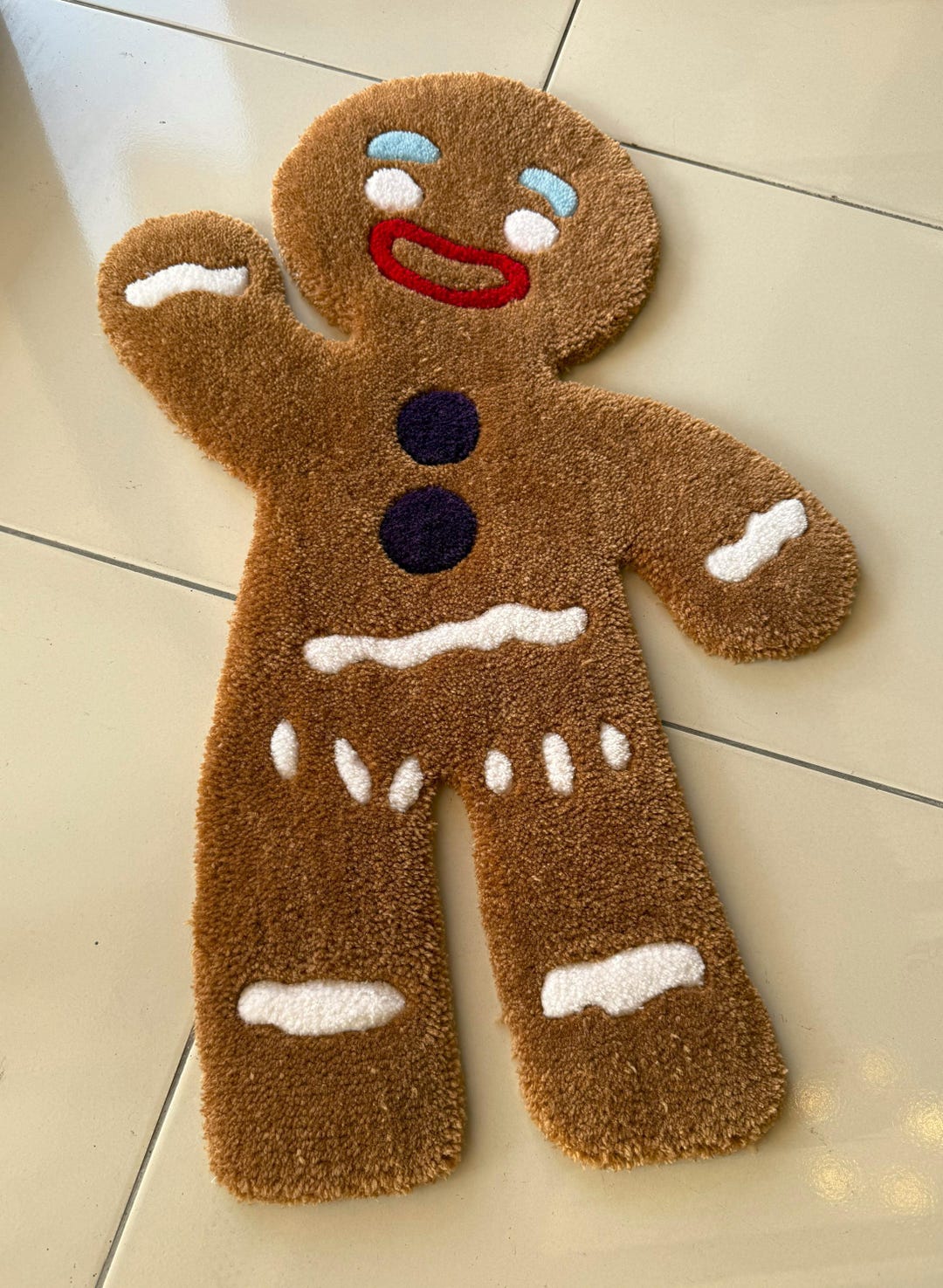 Gingerbread Man Tufted Rug: Handmade Christmas Home Decor - Etsy