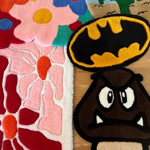 Goomba / Handmade Mario Tufted Rug / Custom Tufted Rug / Tufted Area ...