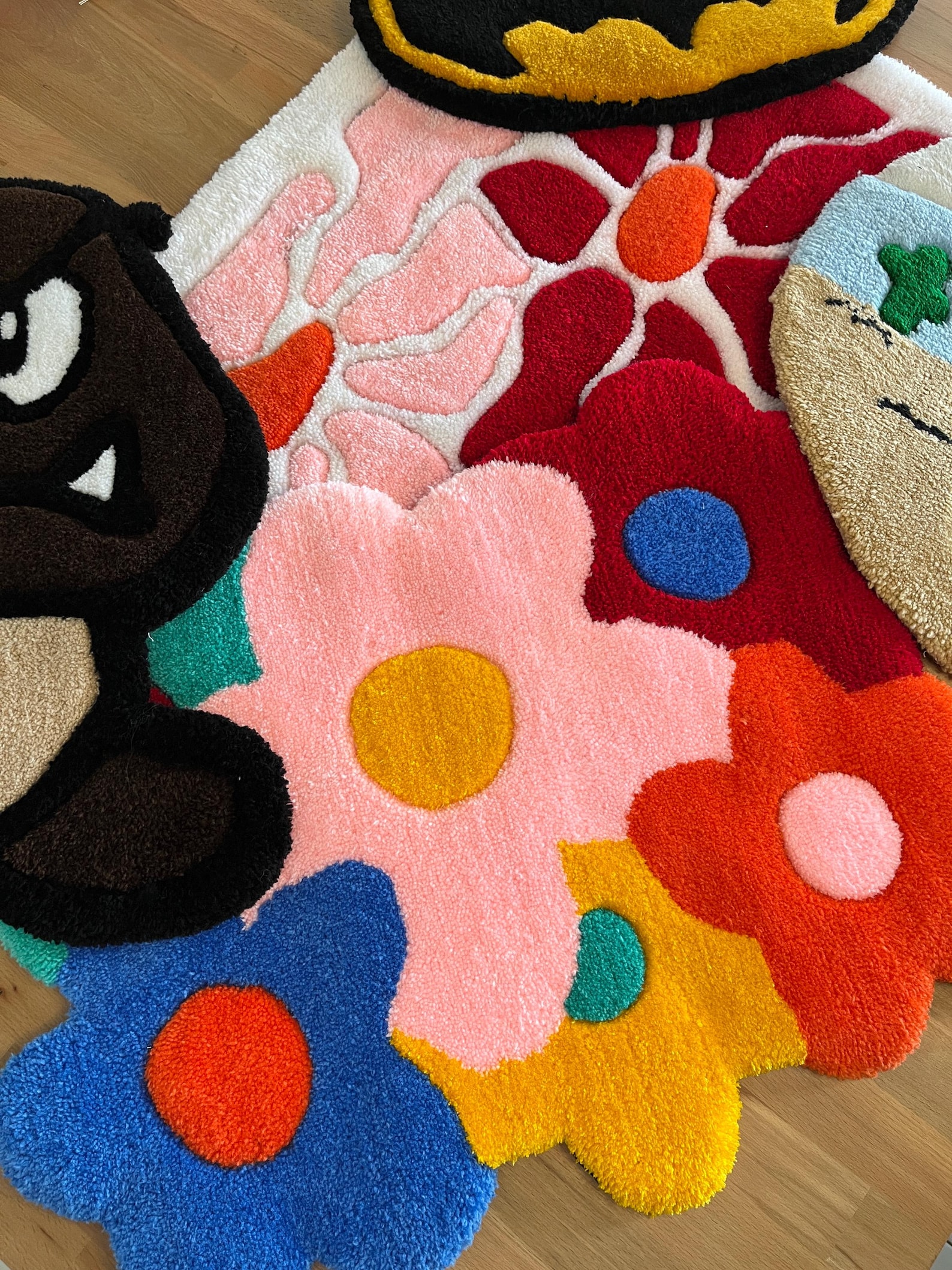 Tufted Rug / Orange and Pink Tufted Rug / Tufted Rug Custom / Tufted ...