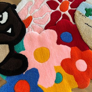 Goomba / Handmade Mario Tufted Rug / Custom Tufted Rug / Tufted Area ...
