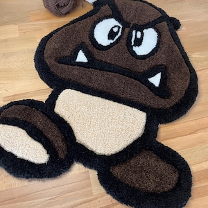 Goomba / Handmade Mario Tufted Rug / Custom Tufted Rug / Tufted Area ...