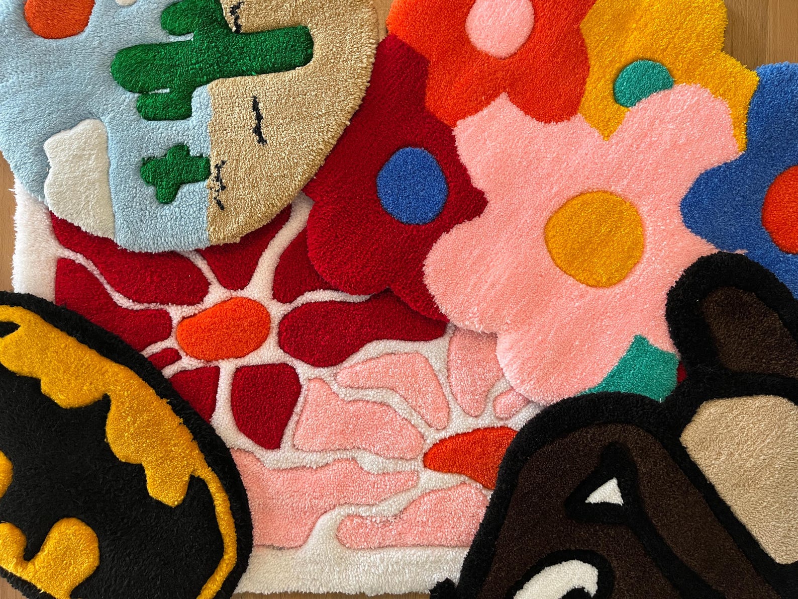 Colorful Flowers Tufted Rug / Custom Tufted Rug / Tufted Area Rug ...