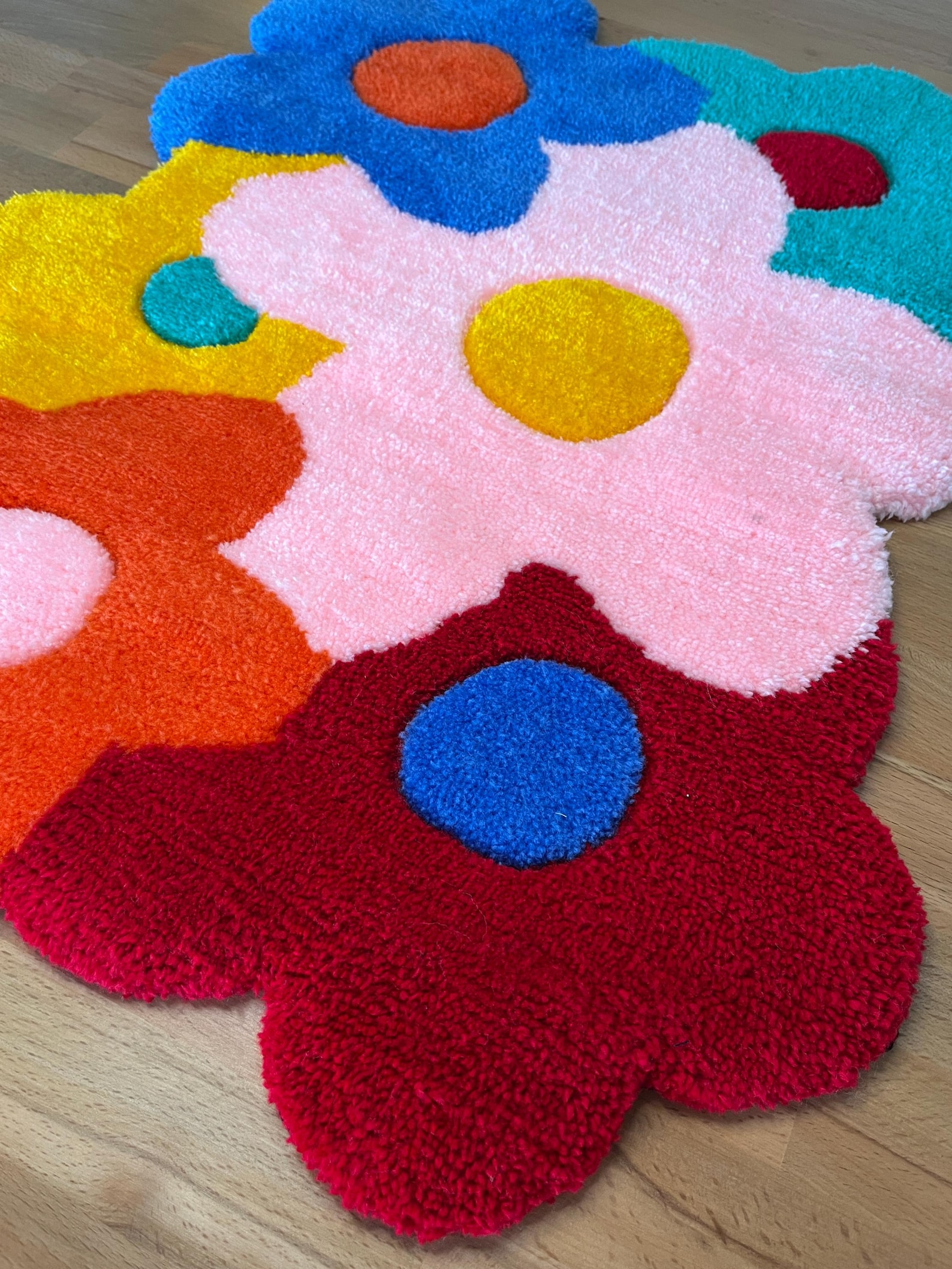 Colorful Flowers Tufted Rug / Custom Tufted Rug / Tufted Area Rug ...