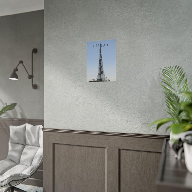 Dubai Burj Khalifa Rolled Poster - Modern Wall Art, Perfect for Home ...