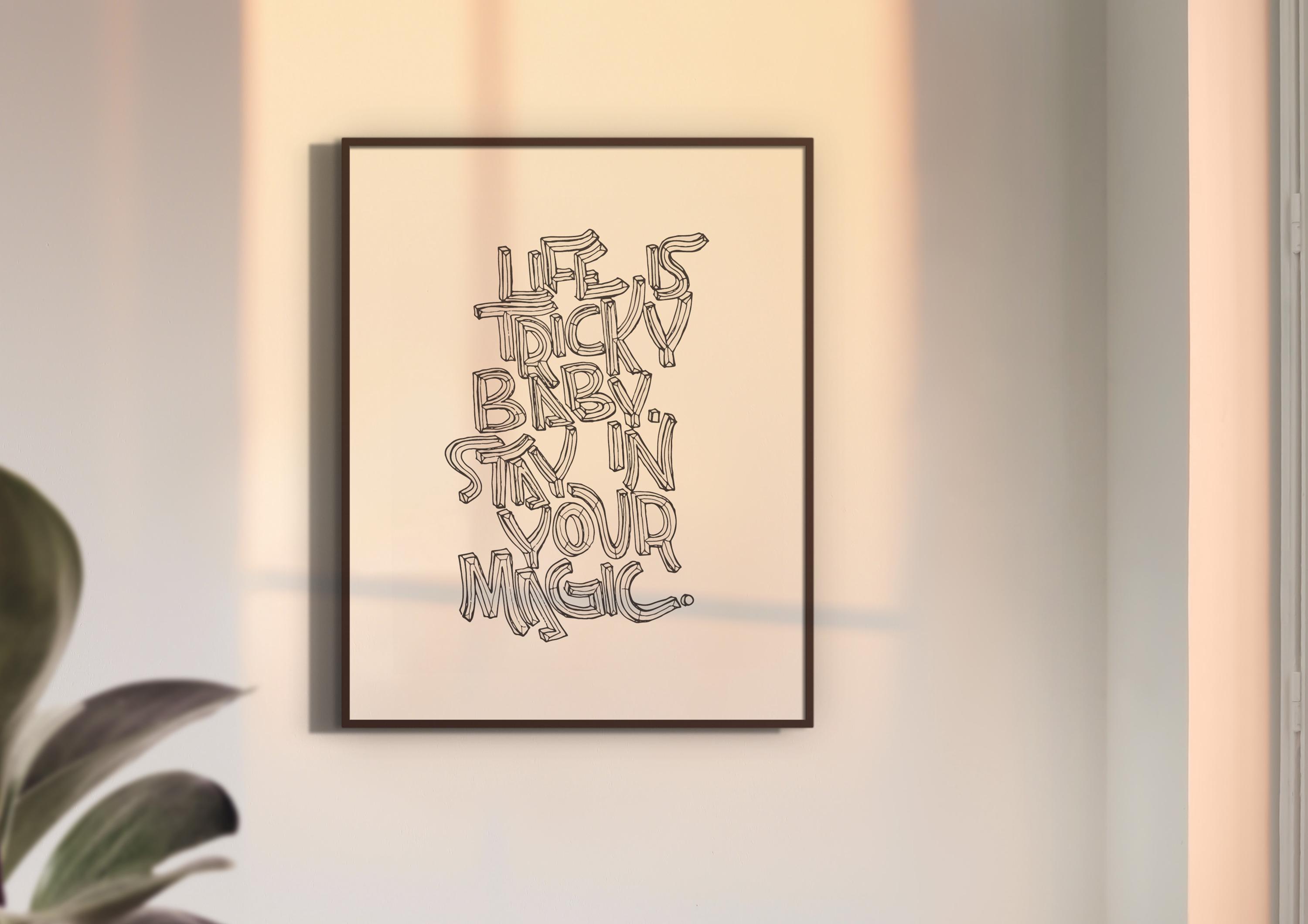 Life is Tricky Baby Quote Print: Hand-drawn Typography Art - Etsy