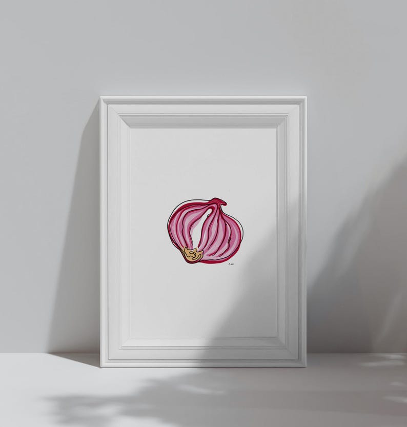 Onion Illustration Art Print: Whimsical Kitchen Decor - Etsy
