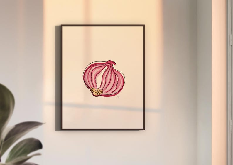 Onion Illustration Art Print: Whimsical Kitchen Decor - Etsy