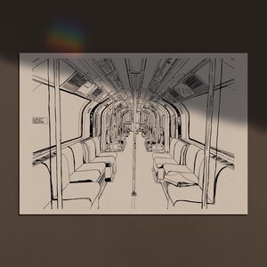 London Tube Car Drawing: Urban Transit Fine Art Print - Etsy
