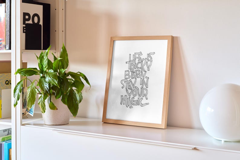 Life is Tricky Baby Quote Print: Hand-drawn Typography Art - Etsy