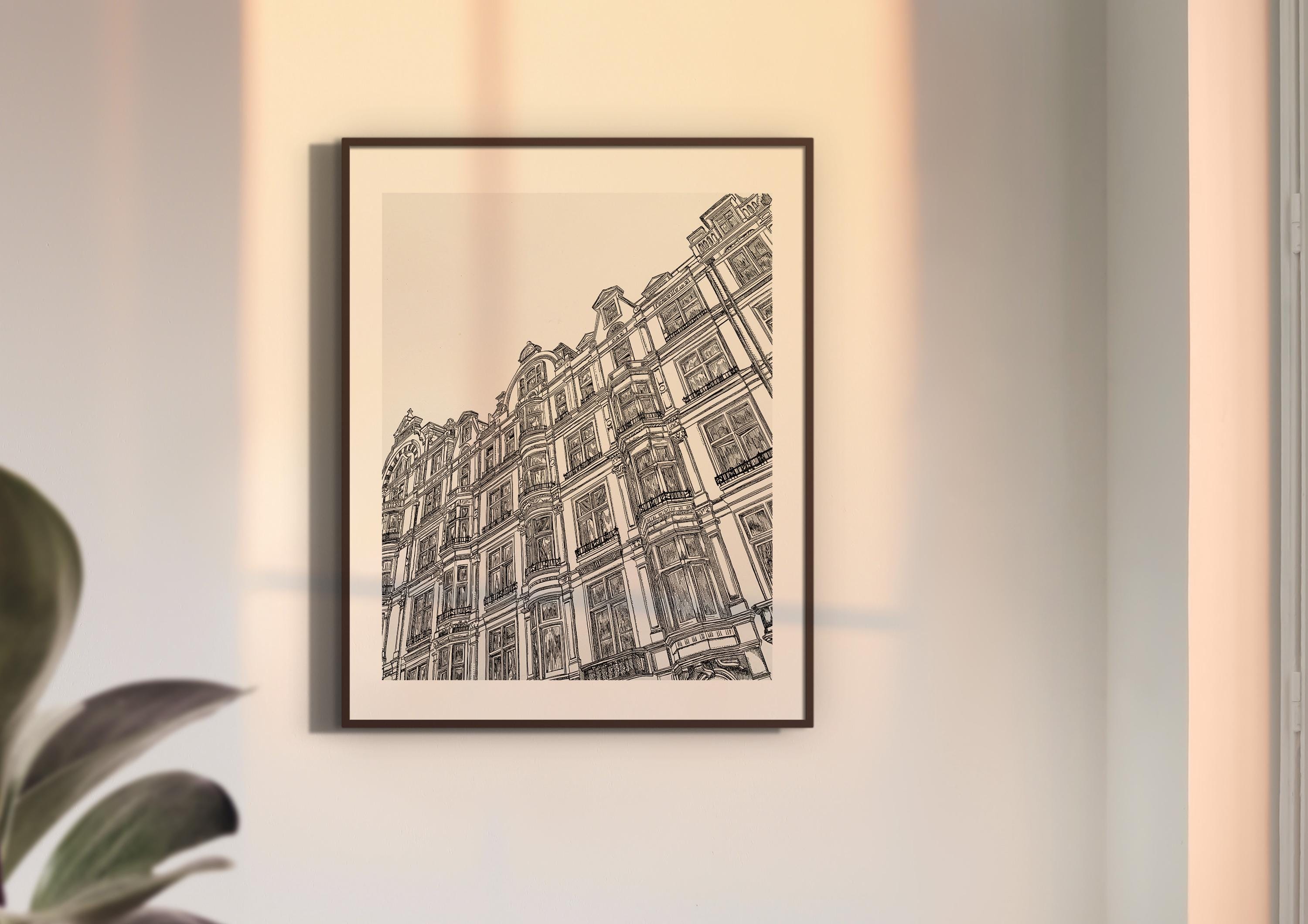 British Museum Ink Drawing Print: London Architecture Wall Art - Etsy