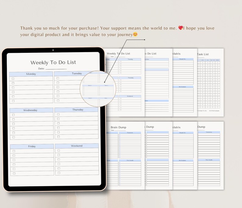 Brain Dump Bundle | Digital Brain Dump Worksheets | Printable Mental ...